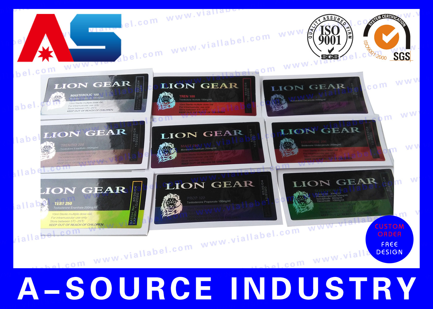 Medication Private 10ml Vial Labels , 10ml Custom Vial Sticker Vial Package