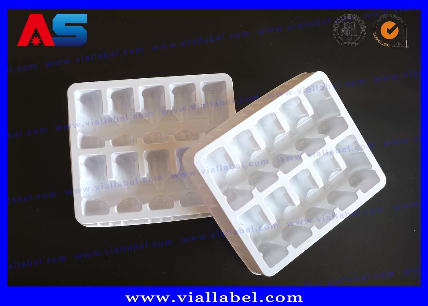 2ml 10 Vials Plastic Blister Tray , Medication Plastic Vial Trays White