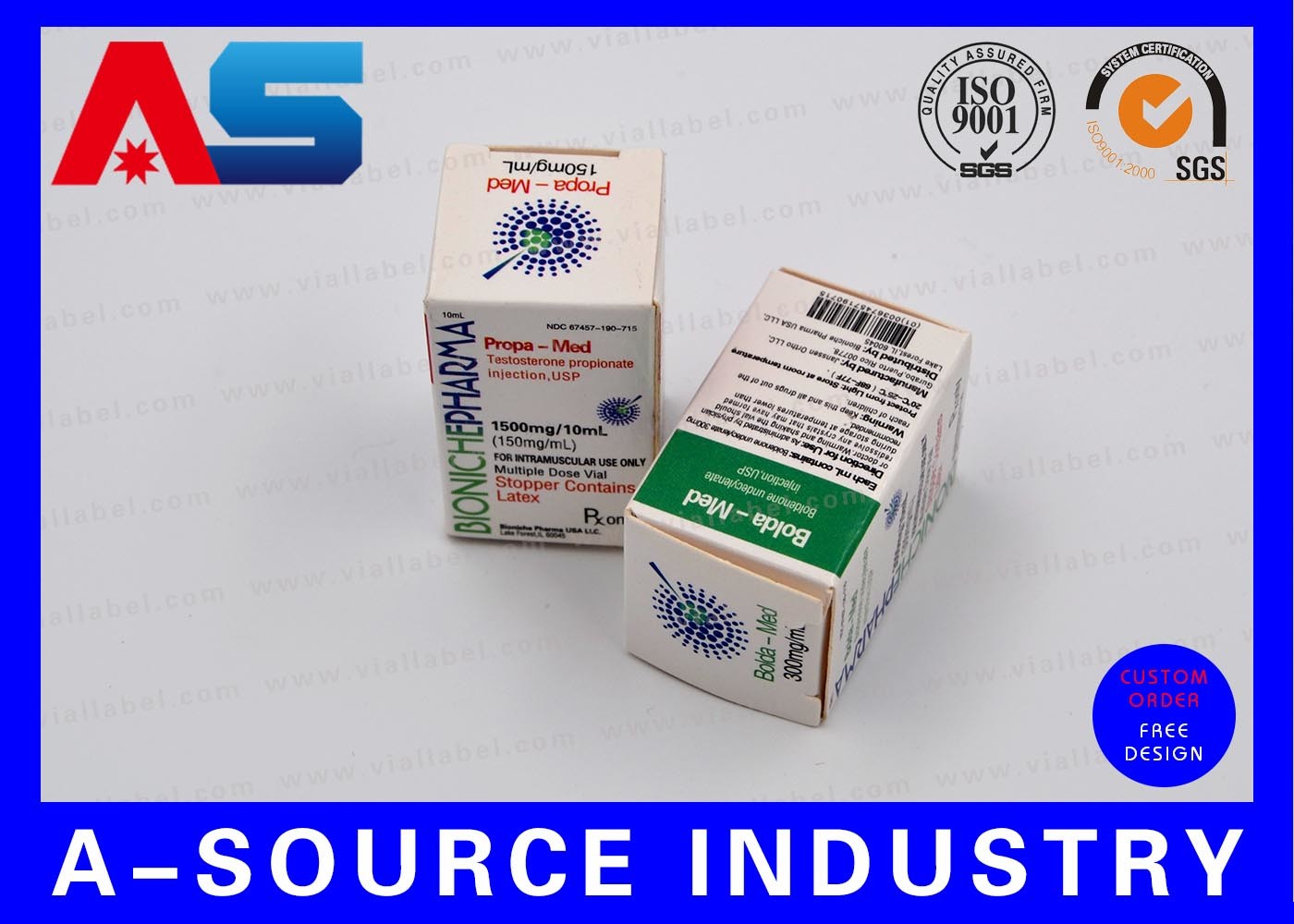 Medical Science Carton Box 10ml Vial Boxes CMYK Regular Printing Glossy Box
