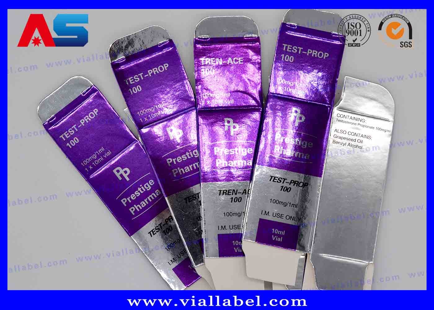 Customized 10ml Vial Packaging Boxes With Metallic Silver Foil Printing ...