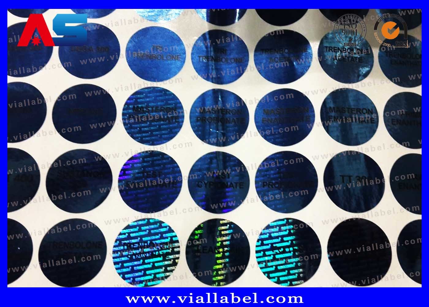 Blue Custom Holographic Stickers With Security Codes And Serial Number