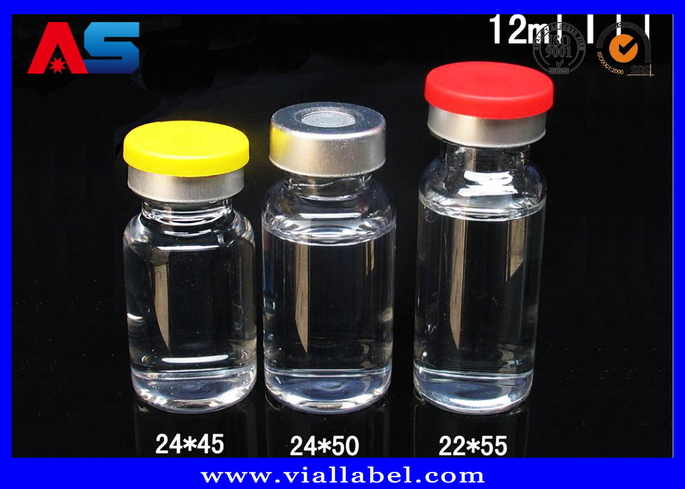22*45mm Glass Bottles10ml Glass Vials With Stopper Lids For Peptide ...