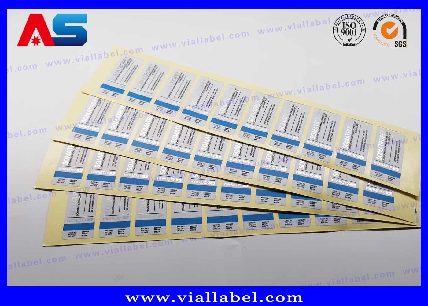 Custom Glass Bottle Labels Glossy Lamination For Medication Package HCG ...