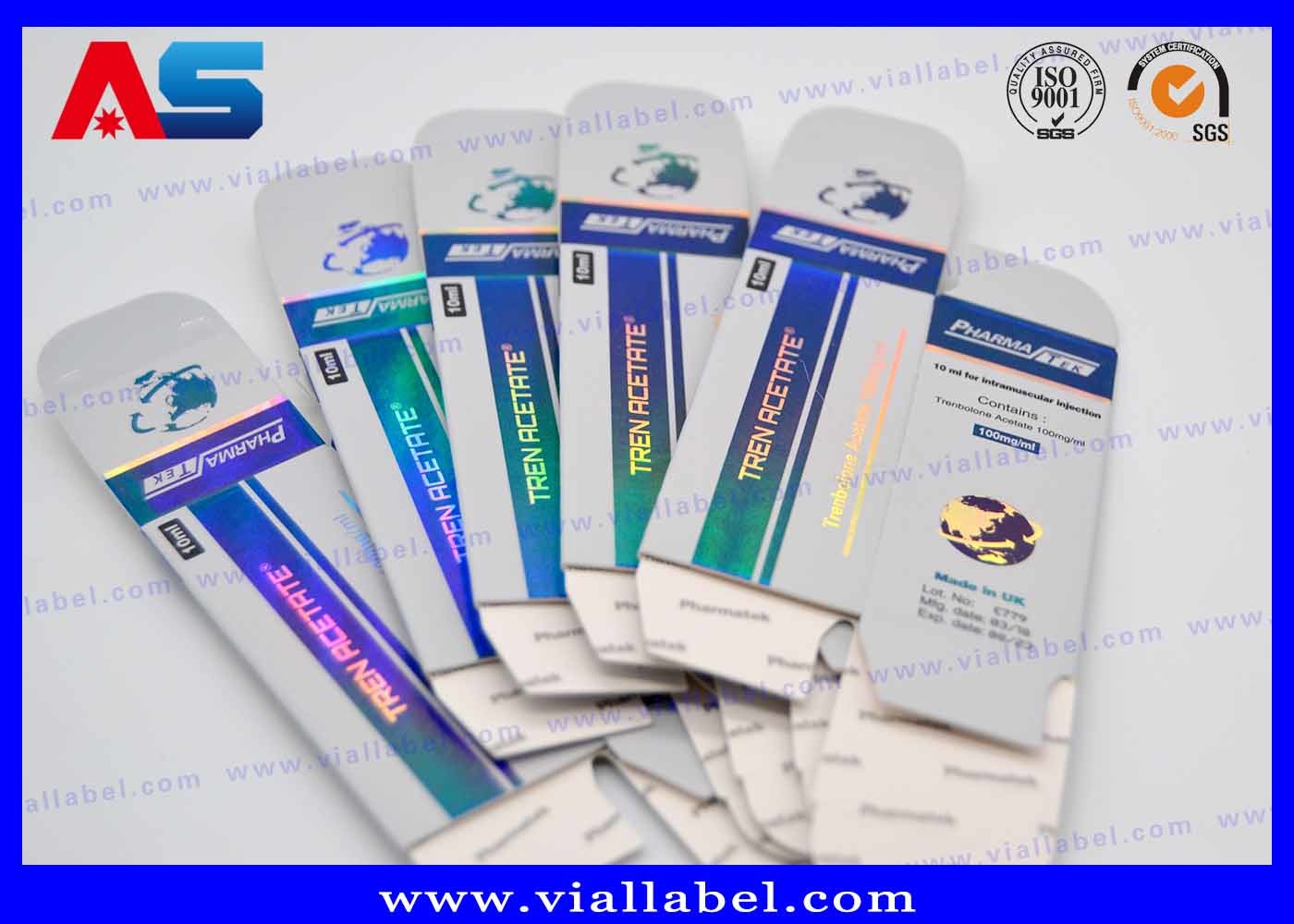 Cosmetic 20ml Vial Box Silver Hologram Printing boxes for 10ml vials