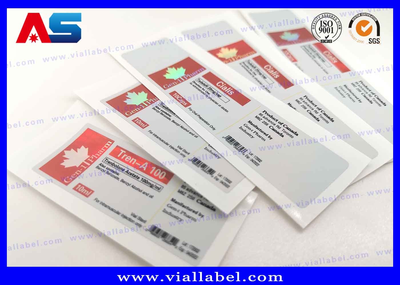 Medication Pharmaceutical Custom Vial Sticker PET / PVC CMYK glass ...