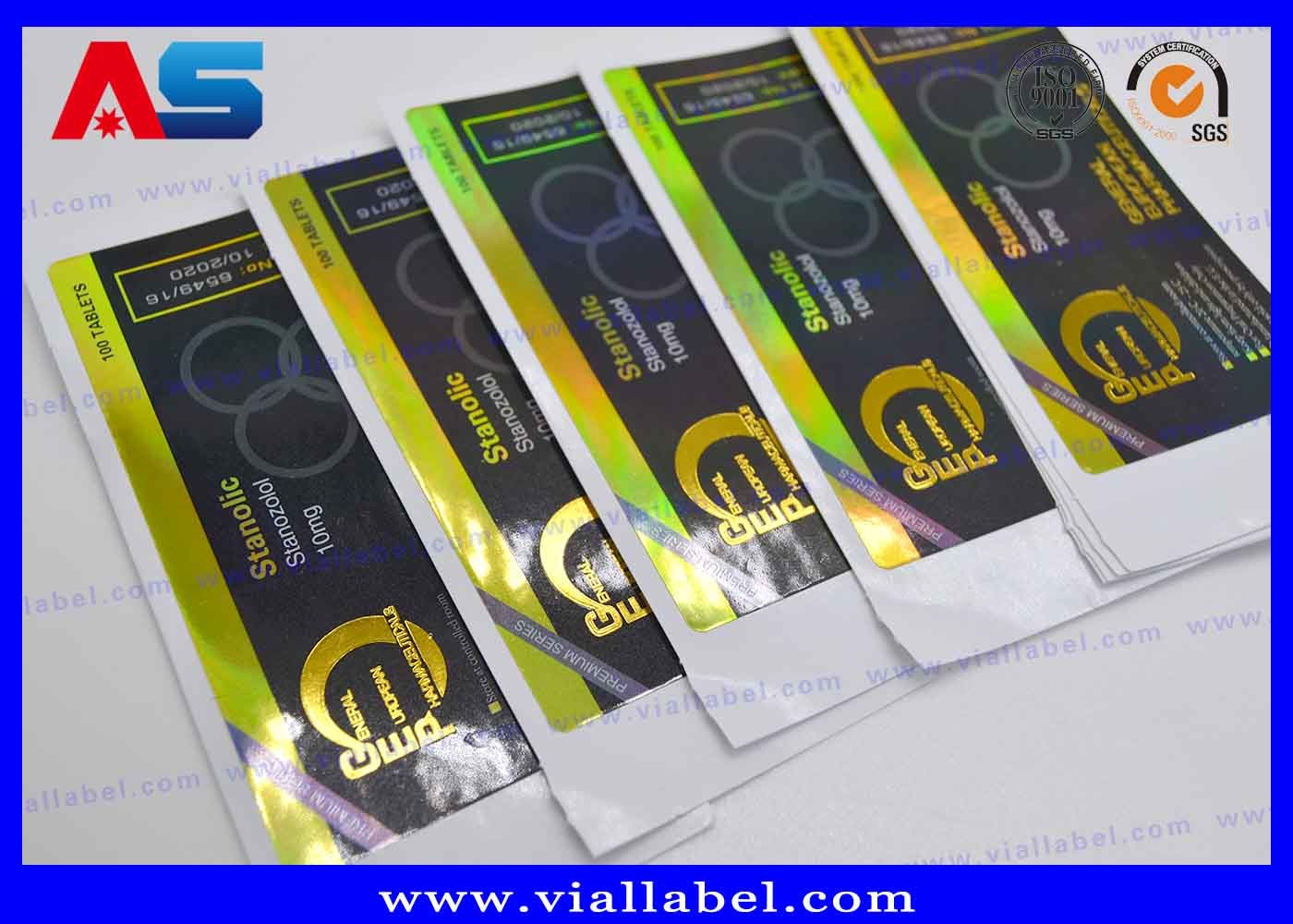 CMYK Strong Adhesive Sticky Labels For Peptide Bodybuildings Glass ...
