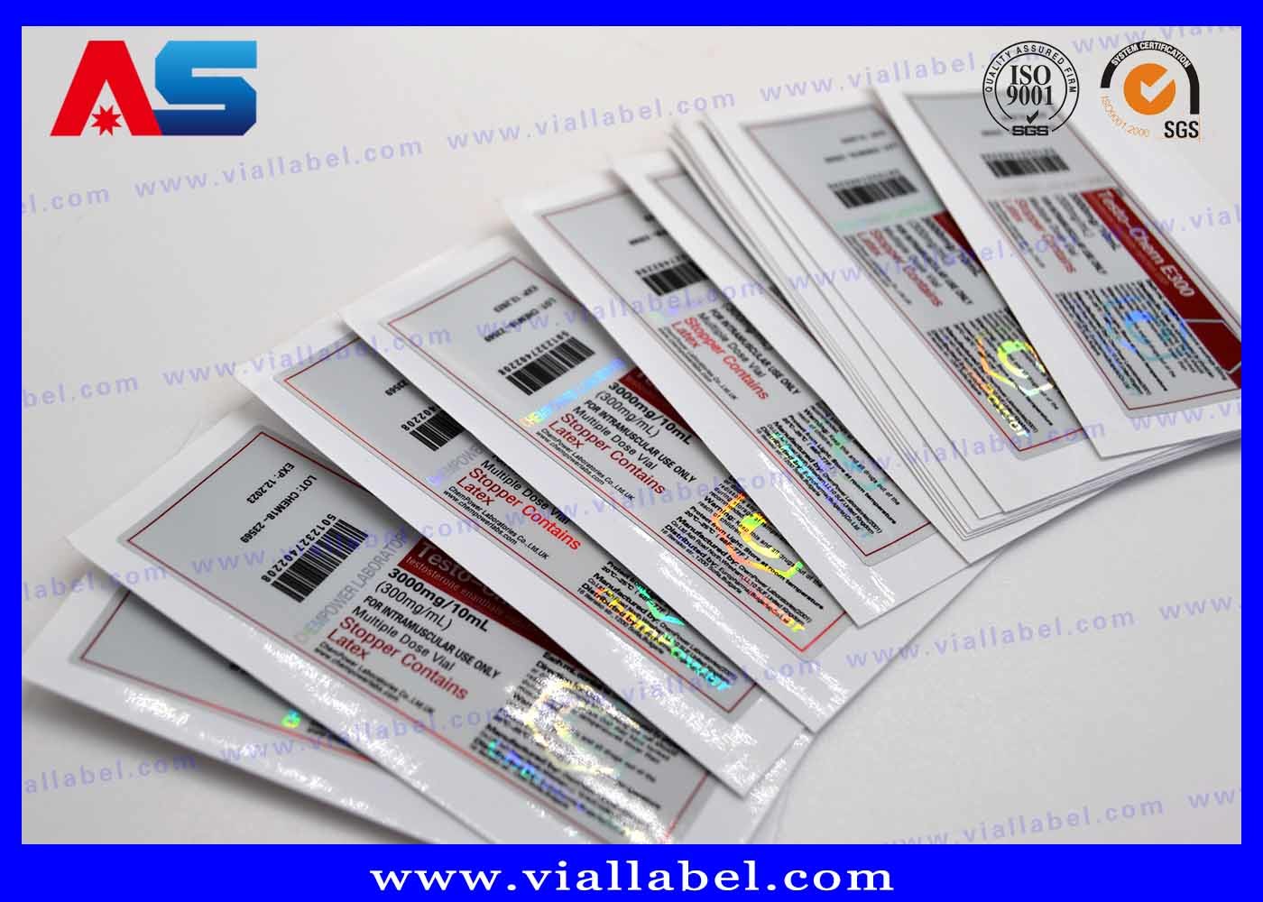 Peptide Bottle Labels Of 10ml Glass Bottles, Medical Private Hologram ...