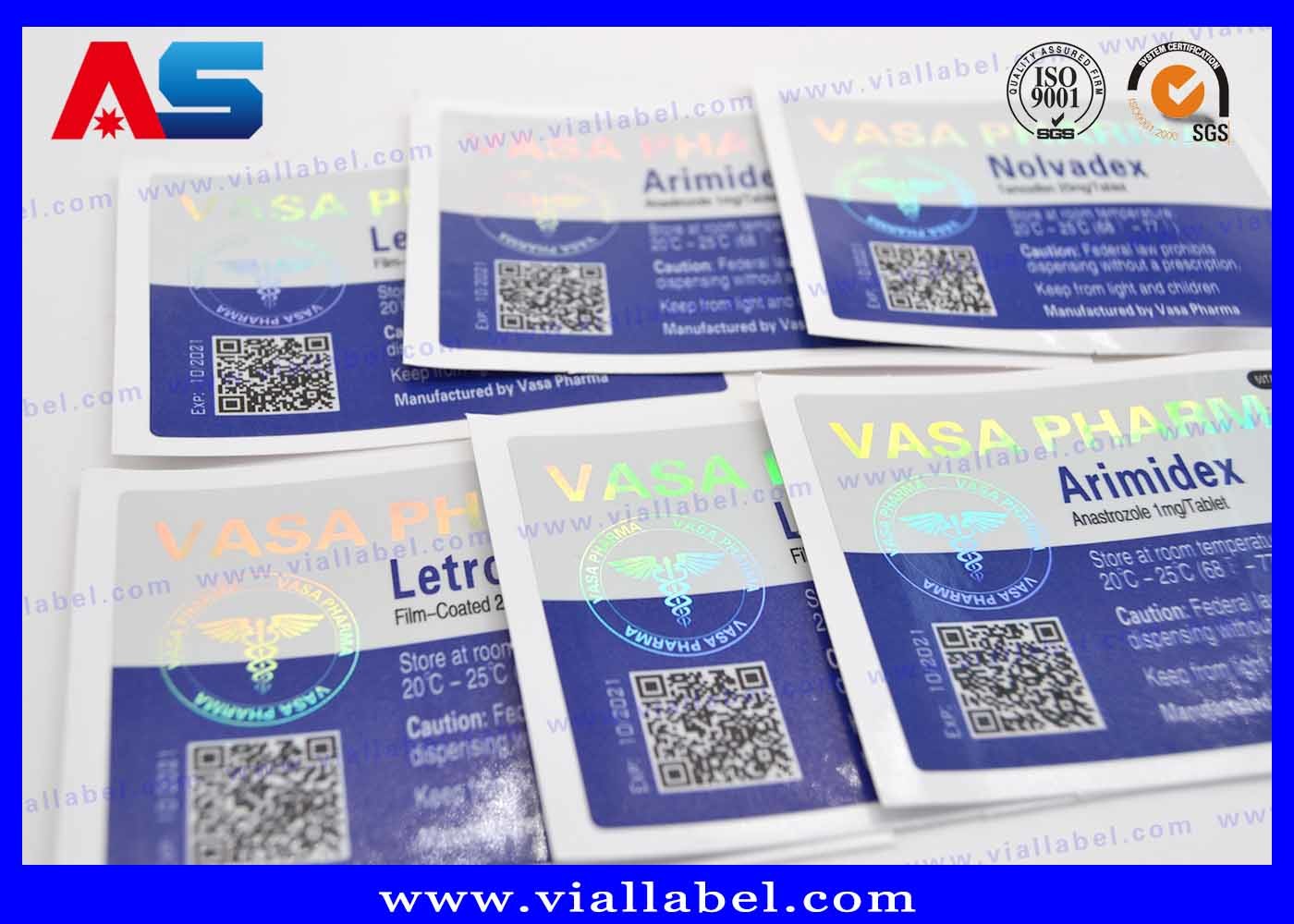 Adhesive Panton Printing Laser Hologram Vial Label Custom essential oil ...