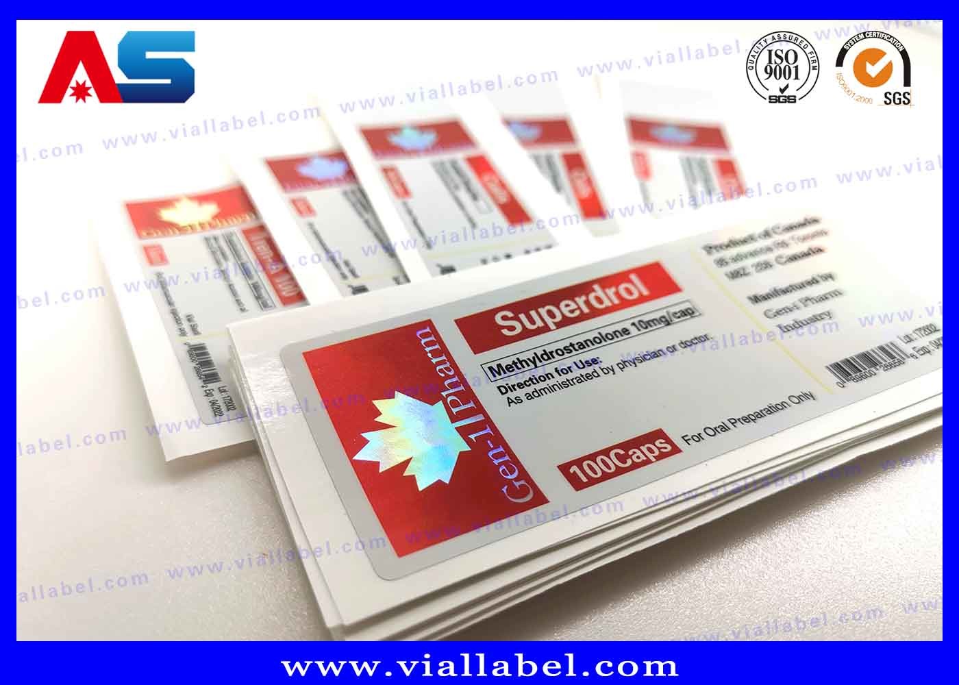 Waterproof Strong Adhesive Printable Glass Peptide Vial Labels custom ...