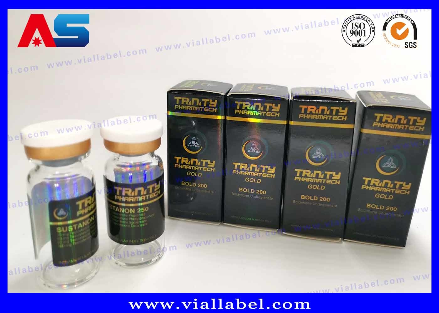 Laser Holographic 10ml Vial Stickers With Boxes And Vials labels for glass vials