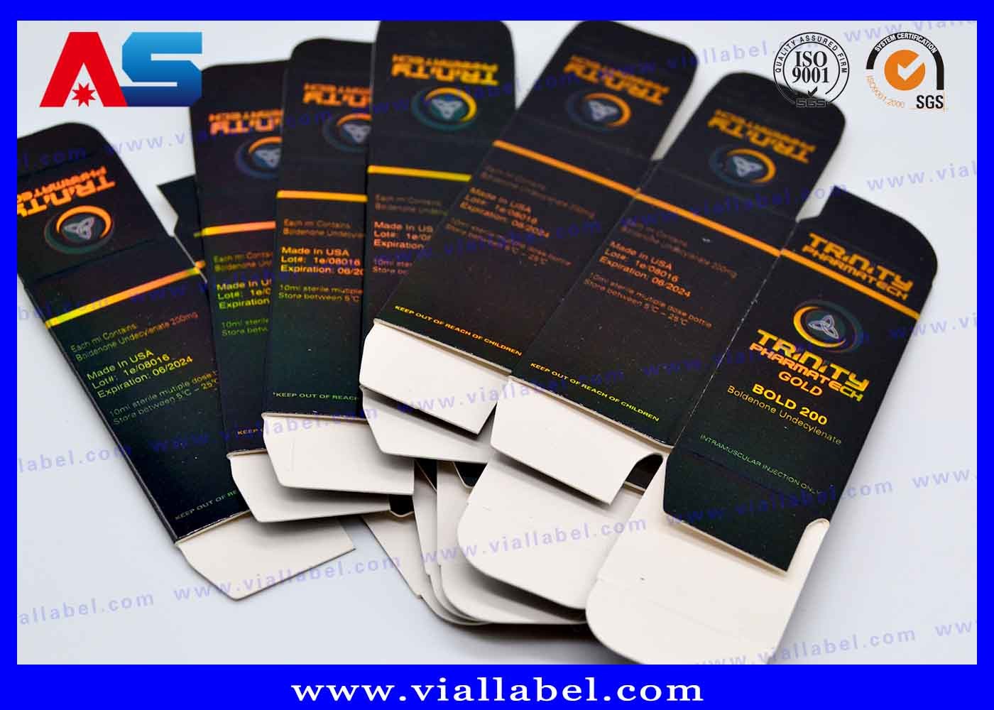 White Package Box Gold Foil Shiny Vial Carton Box With Scratch Off ...