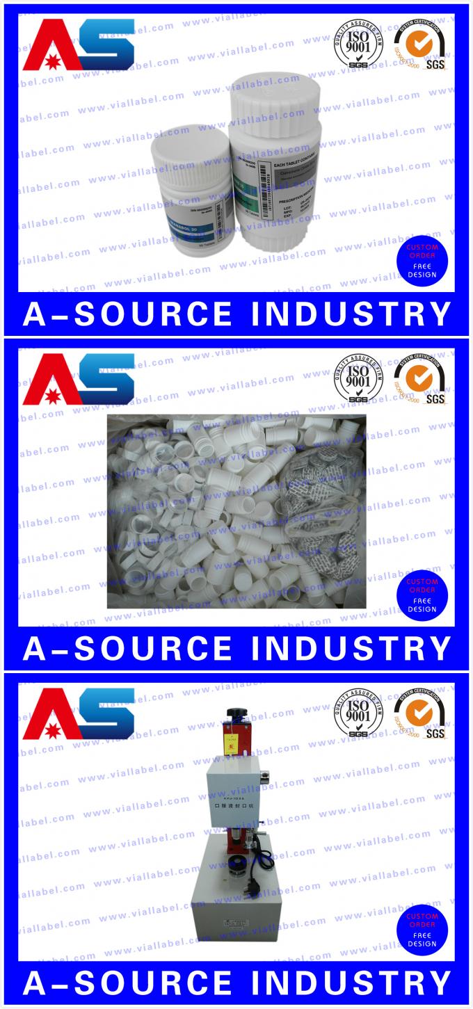 Custom Pill Bottle Label , 30cc / 50ml / 100ml Plastic Bottle Cardboard ...