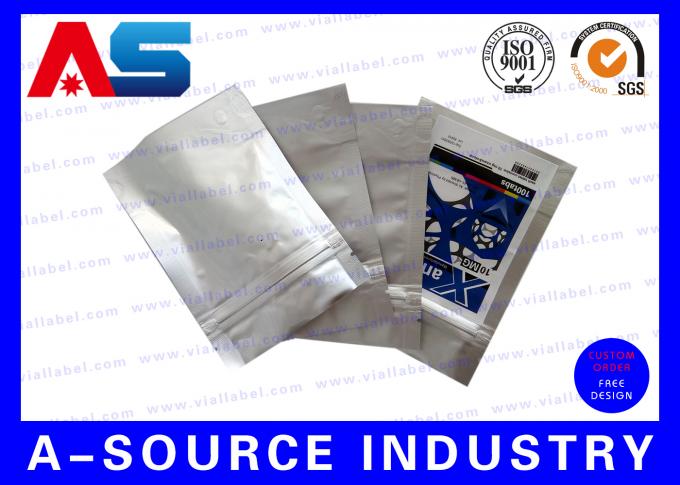 Aluminum Zip Lock Pouch With Label Sticker Hologram For Pharmaceutical ...